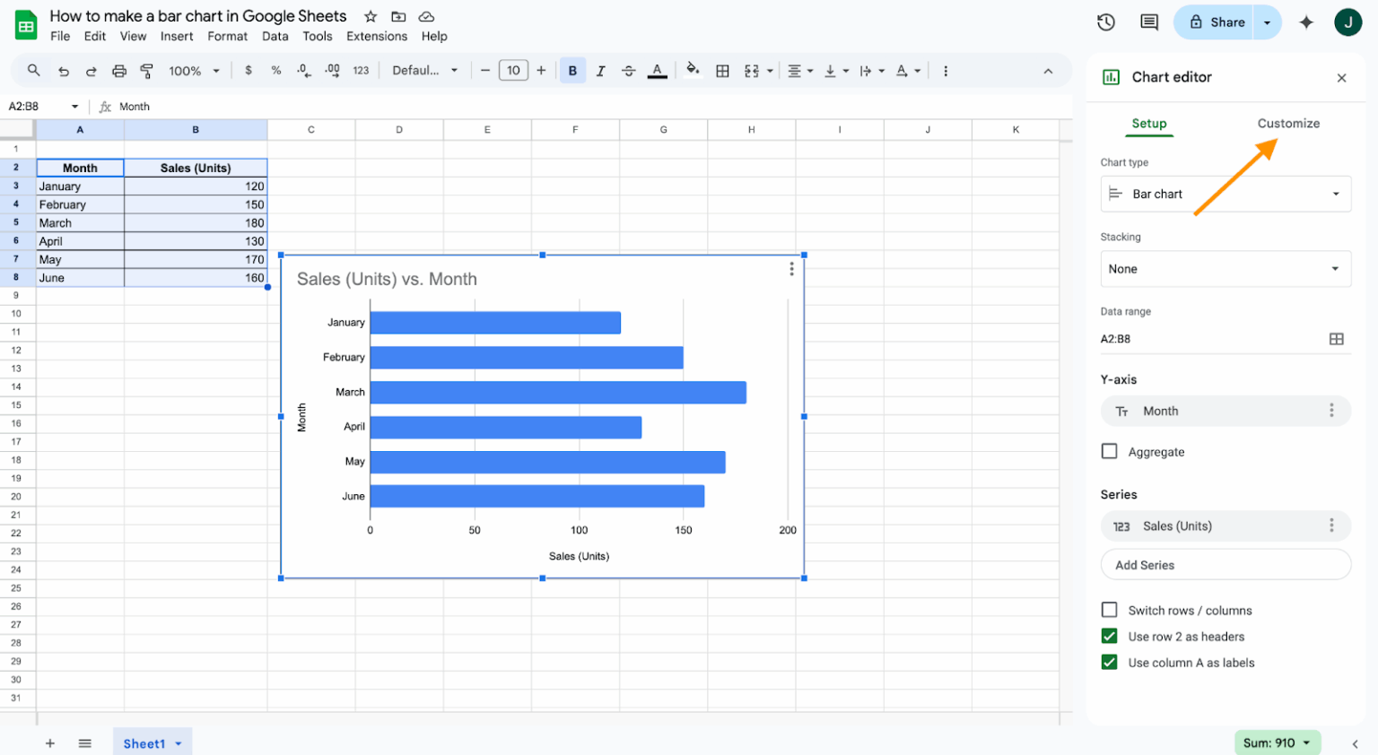 How to make a bar chart in Google Sheets | The Jotform Blog