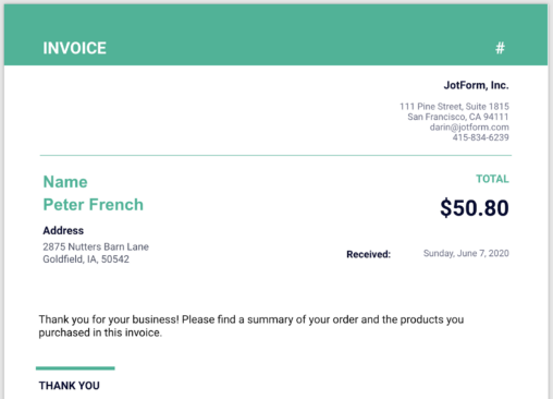 How to create an invoice from order forms | The Jotform Blog