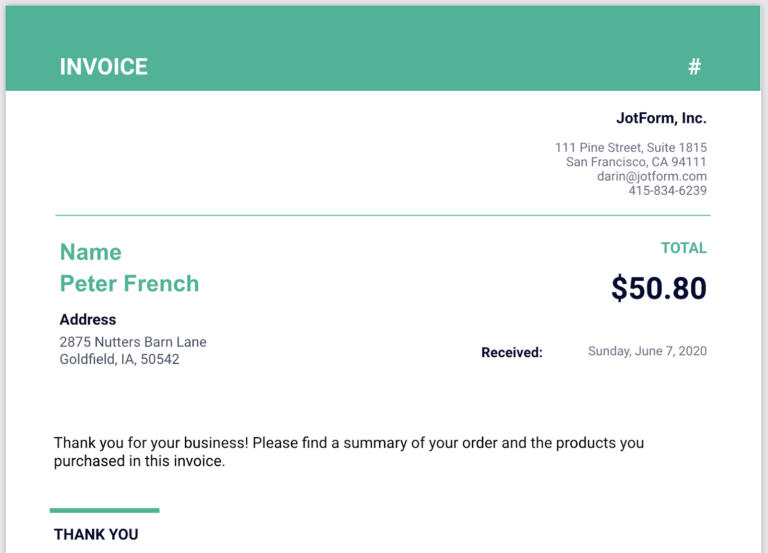 How to create an invoice from order forms | The Jotform Blog