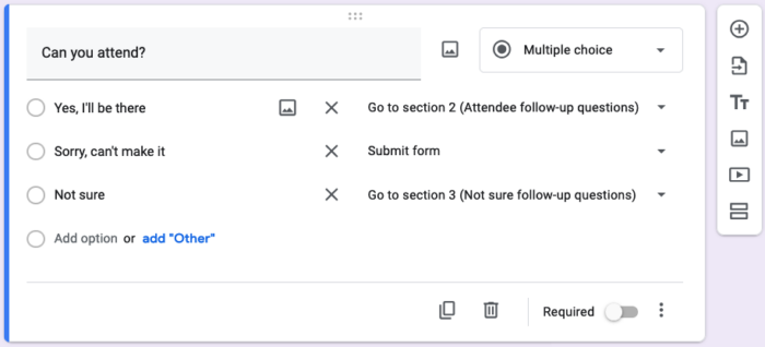 How to make conditional questions in Google Forms | The Jotform Blog