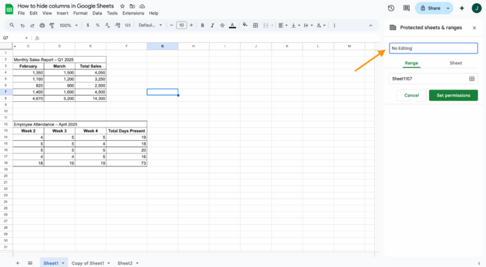 How to lock cells in Google Sheets | The Jotform Blog