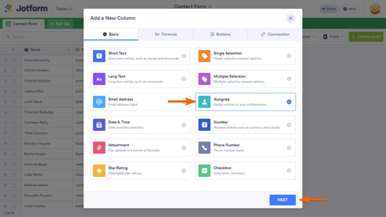 How to Assign Entries to Collaborators in Jotform Tables
