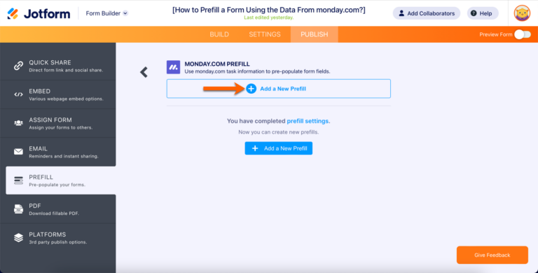 How to Prefill a Form Using the Data From monday.com?
