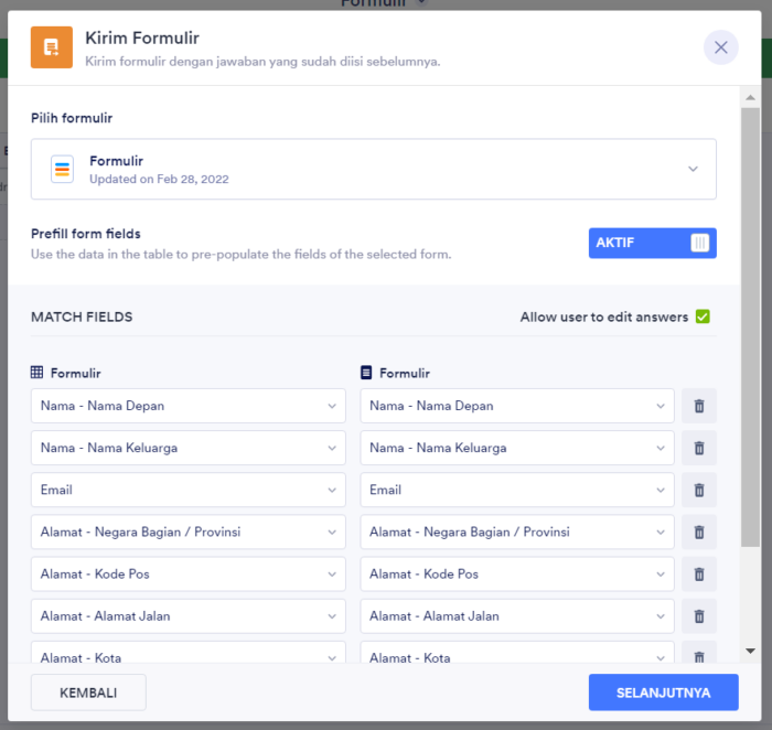 Cara Mengirim Formulir di Tabel Jotform