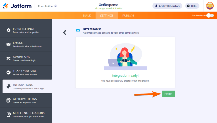 How to Integrate Jotform with GetResponse
