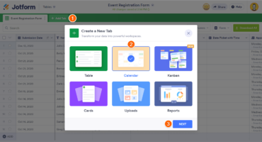 How to Add a Calendar View in Jotform Tables