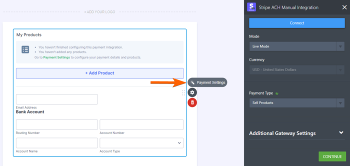 How to Integrate Stripe ACH Manual with Your Form?