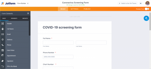 Set up contactless COVID-19 screening in two simple steps | The Jotform ...