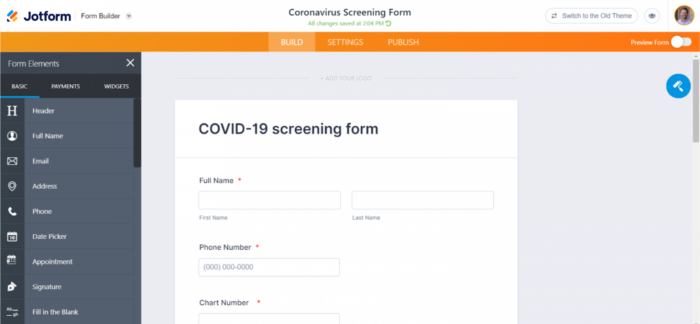 Set up contactless COVID-19 screening in two simple steps | The Jotform ...