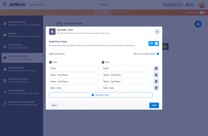 Using Action Buttons on Thank You Pages