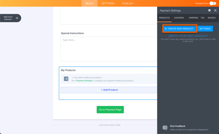 Setting Up Your First Order Form