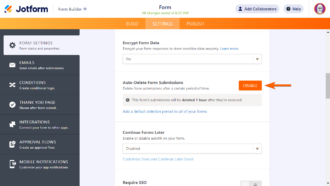 Deleting the Form Submissions Automatically