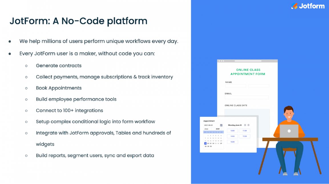 Webinar: Launching a no-code business with Jotform
