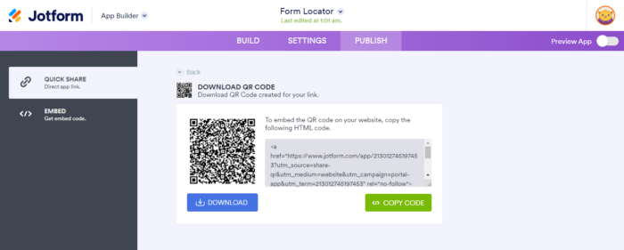 How to Share Jotform Apps