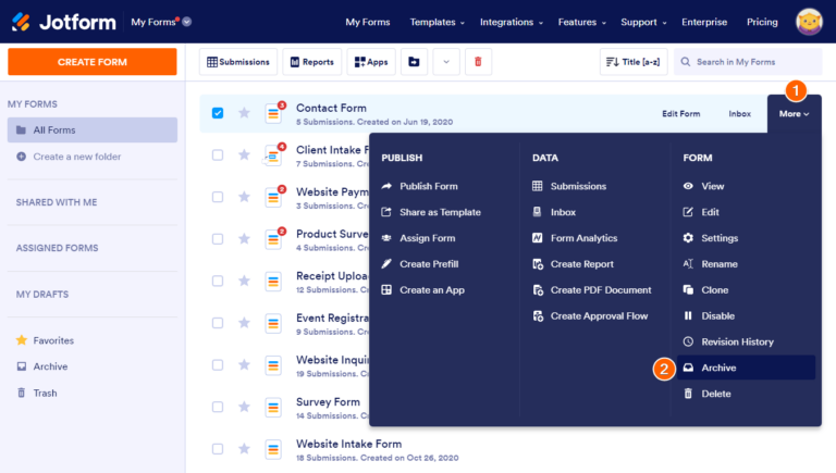 How to Archive a Form?