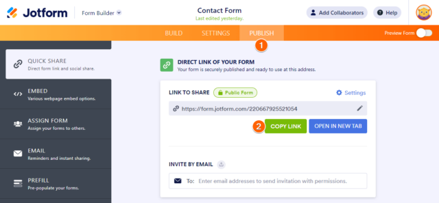 Where to Find Your Form URL