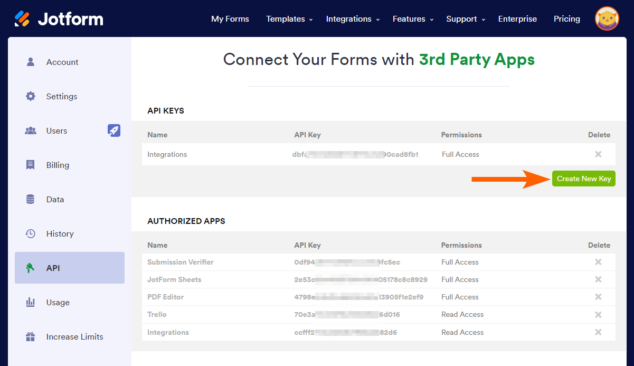 How to Create a Jotform API Key