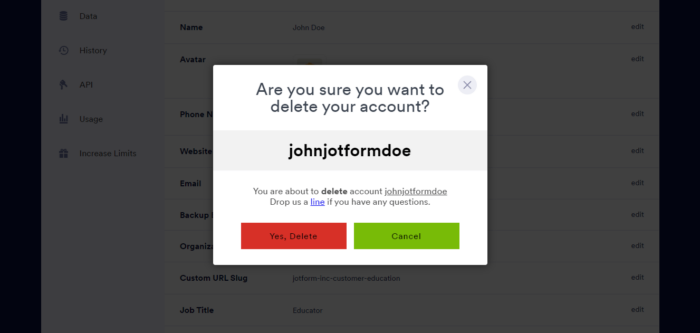 How to Delete My Jotform Account?