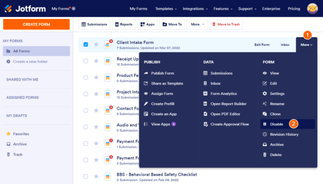 How to Enable or Disable a Form