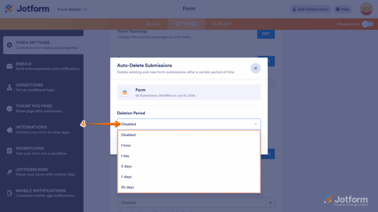 How to Delete Form Submissions Automatically