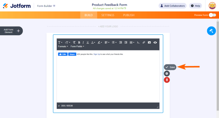 Adding Facebook Like Button to a Form