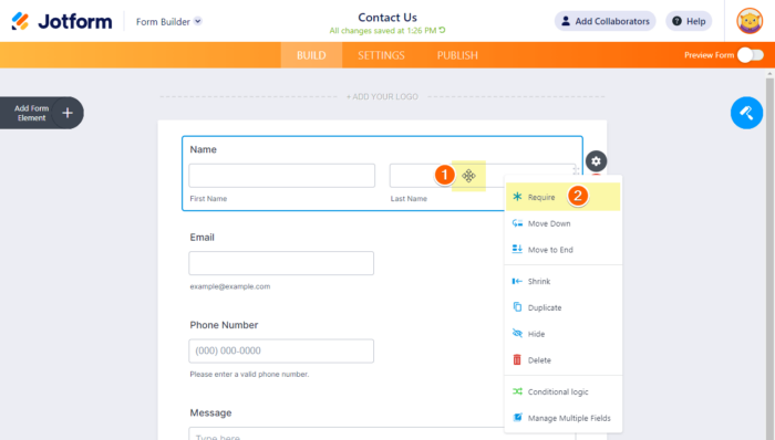 How to Set a Required Field