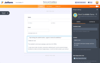 Creating a Scrollable Terms and Conditions