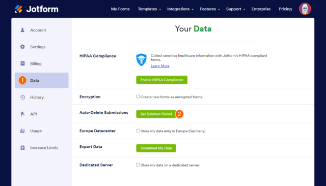 Deleting the Form Submissions Automatically