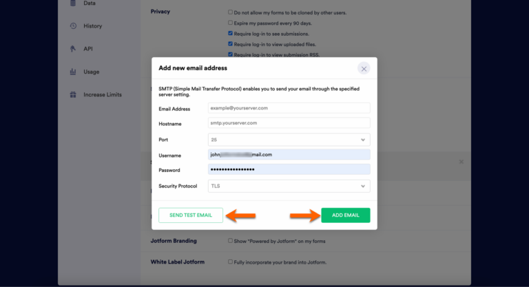 How to Set up SMTP for a Form