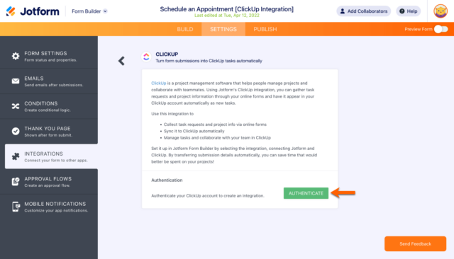 How to integrate with ClickUp