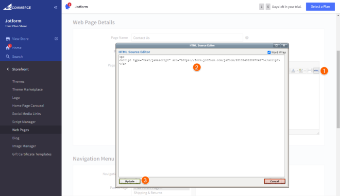 Adding a Form in BigCommerce