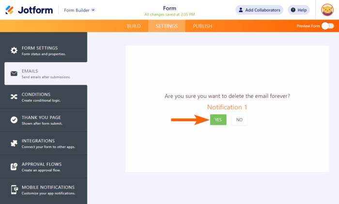 How to Delete Notifications/Autoresponder