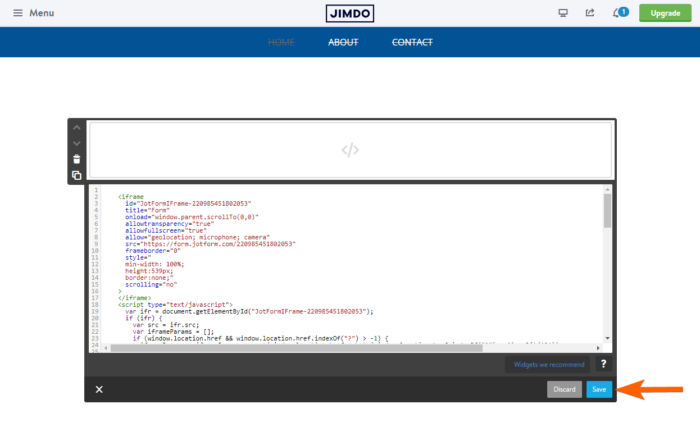 Add a Form to a Jimdo Page