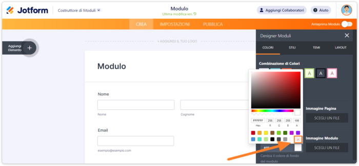 Come Rendere Trasparente lo Sfondo del Modulo
