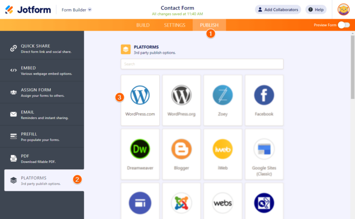 How to Embed a Form to WordPress.com - Getting Jotform Shortcode
