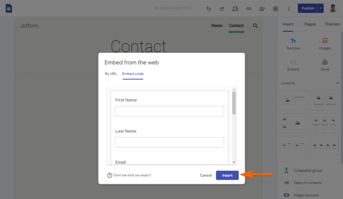 How to Embed a Form on New Google Sites