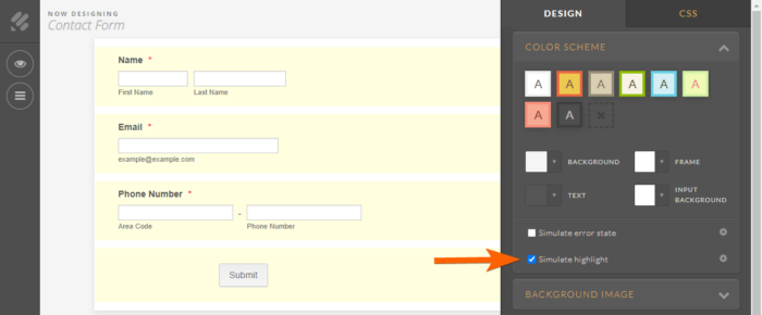 Managing Field Error States and Highlight Effect