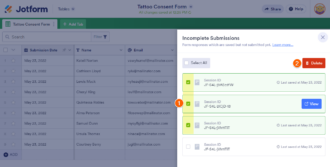 How To View Incomplete Submissions in Jotform Tables