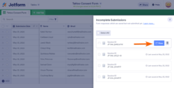 How To View Incomplete Submissions in Jotform Tables