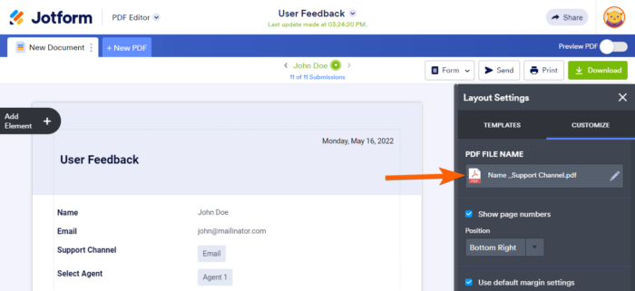 How to Change PDF Attachment Filename?
