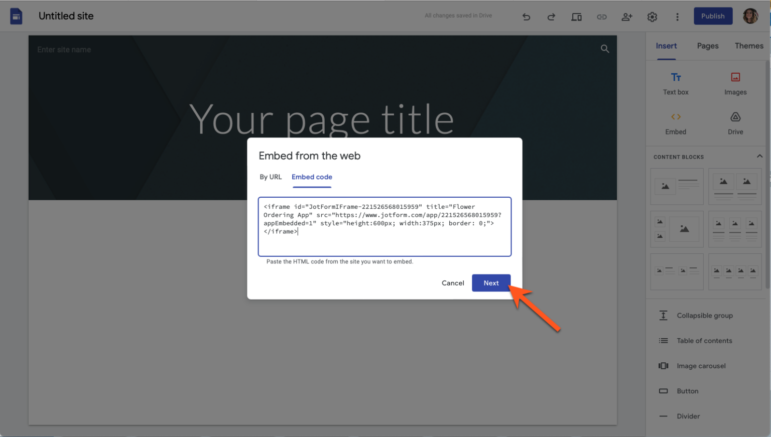 How to Embed Your Jotform Store into Google Sites