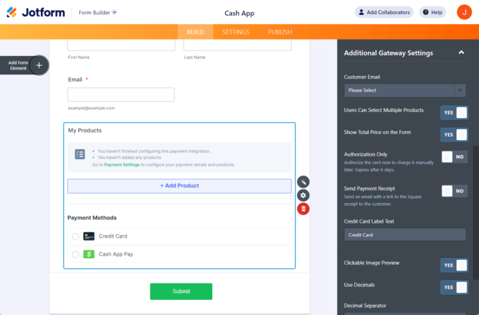 How to Integrate Jotform with Cash App Pay