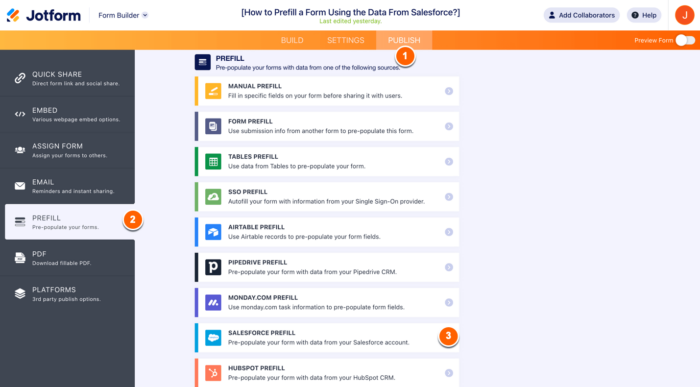 How to Prefill a Form Using the Data From Salesforce?