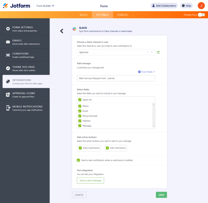 How to Integrate Jotform with Slack