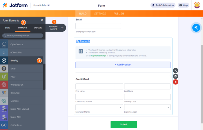 How to Integrate Bluepay With Your Form