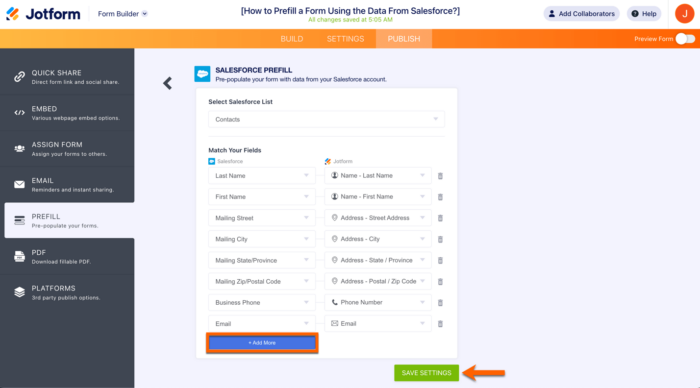 How to Prefill a Form Using the Data From Salesforce?