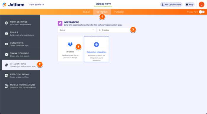 Upload to Dropbox With Jotform