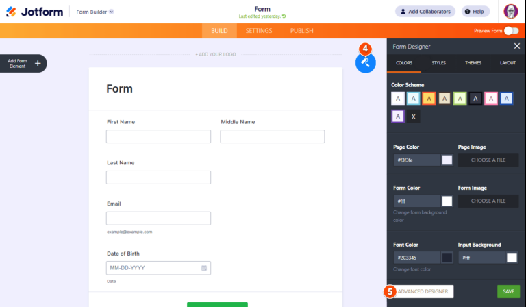 Setting up Form Columns