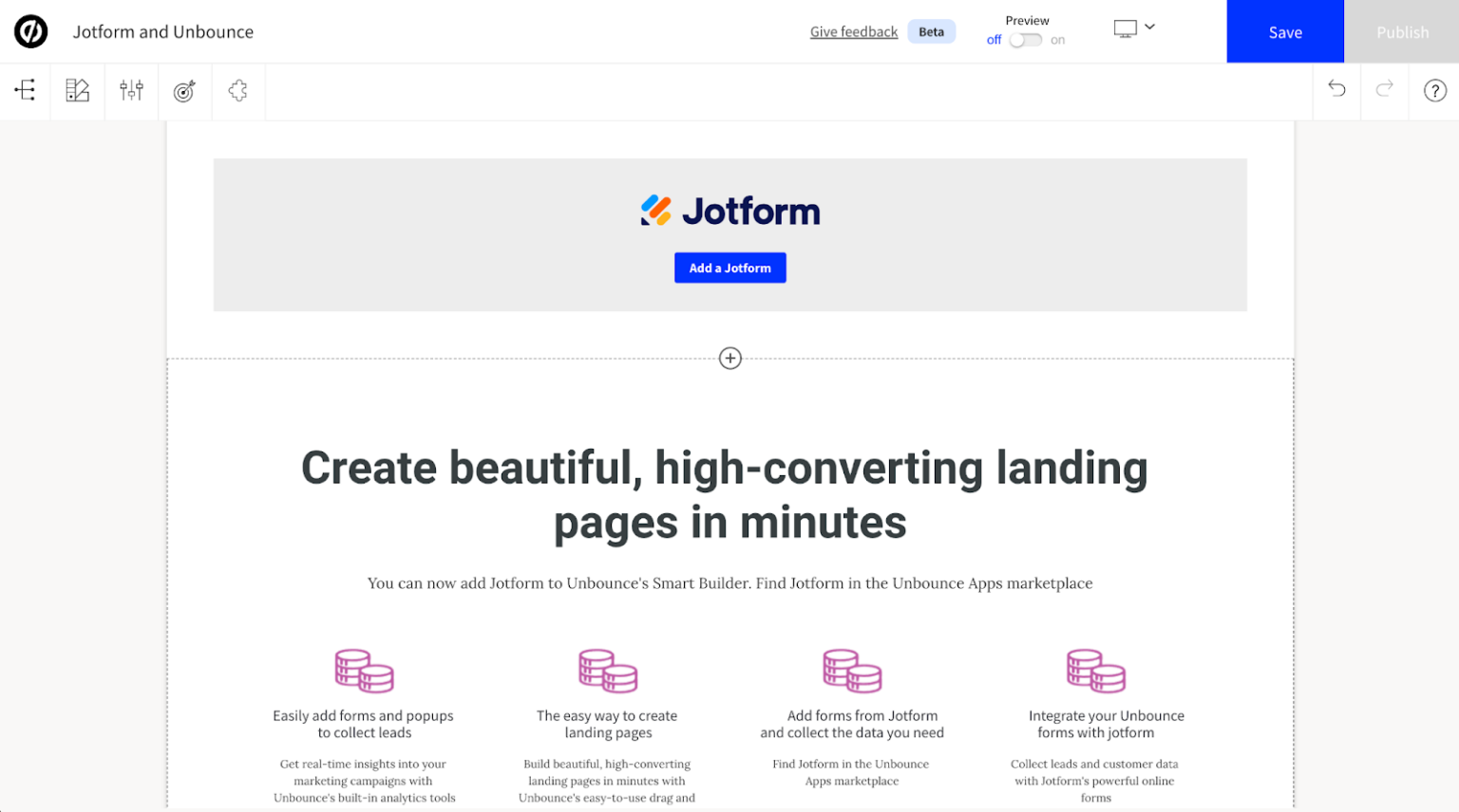 Embed Jotform into the new Unbounce Smart Builder | The Jotform Blog