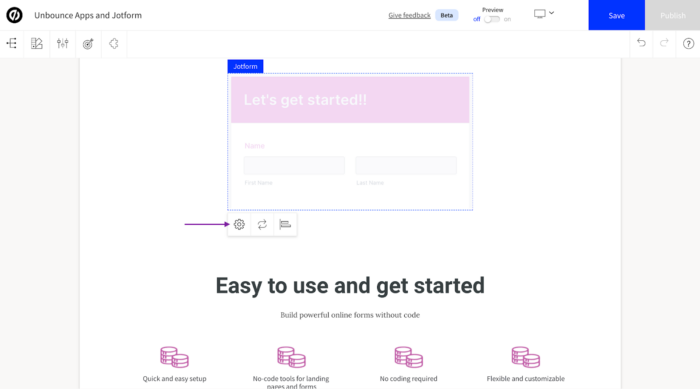 Embed Jotform into the new Unbounce Smart Builder | The Jotform Blog